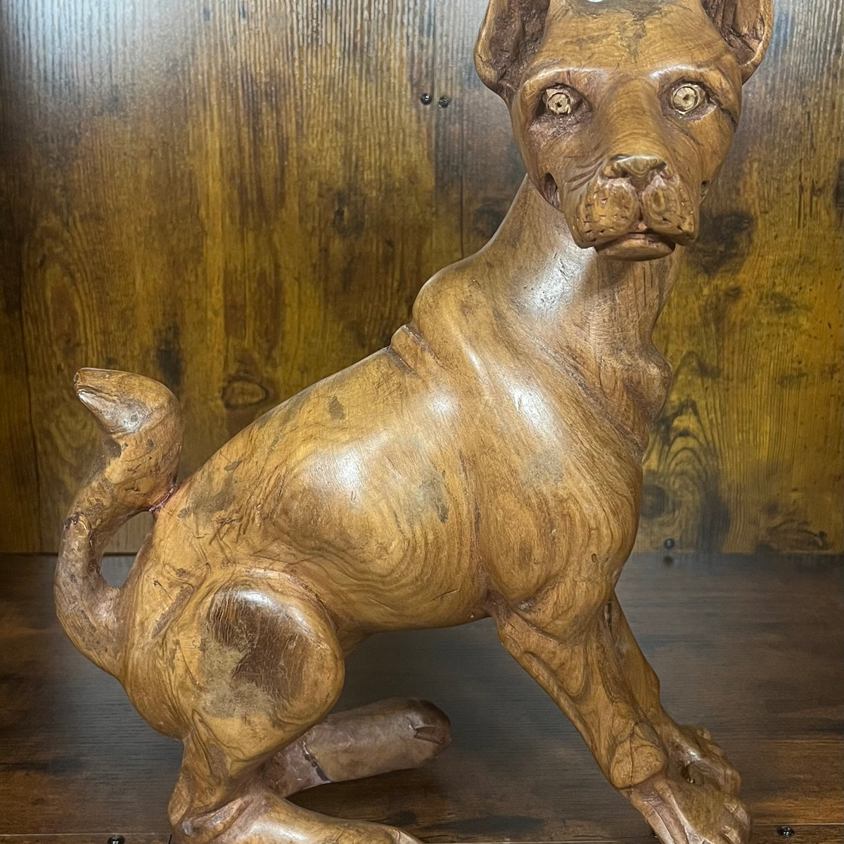 Hand Carved Mahogany Head Side Turned Dog – Africas Finest