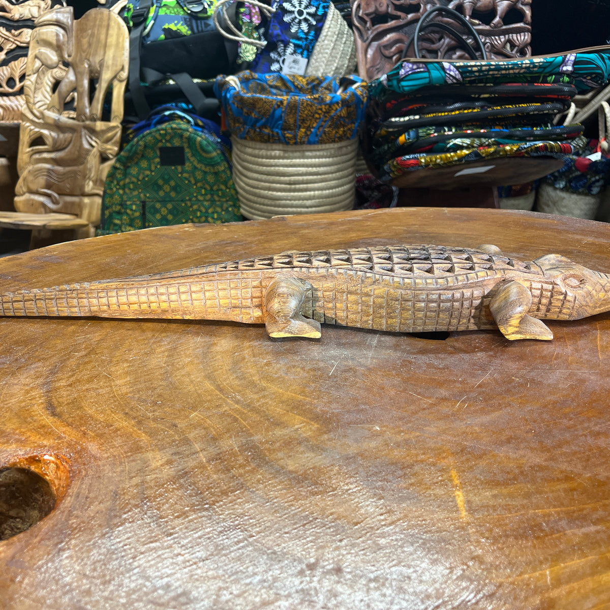Hand Carved Intricate Wooden Crocodile – Africas Finest