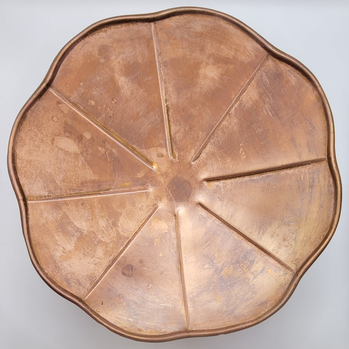 Large Handmade Copper Pedestal Bowl Scalloped Edge – Africas Finest